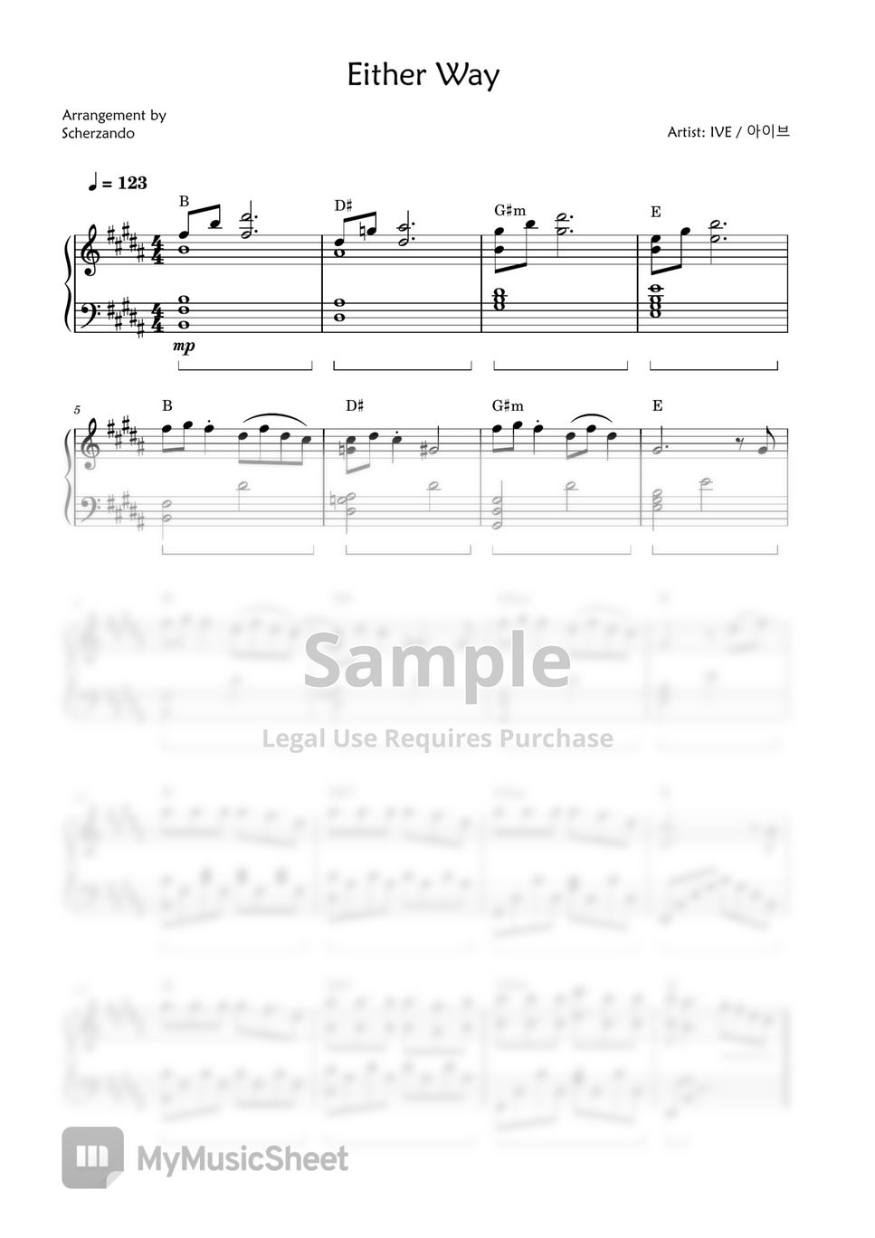 IVE - Either Way (Piano Arrangement) Sheets by Scherzando