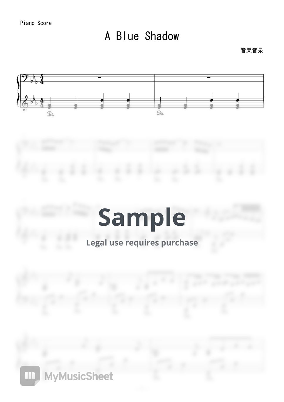 Berto Pisano - A BLUE SHADOW Sheets by 音楽音泉