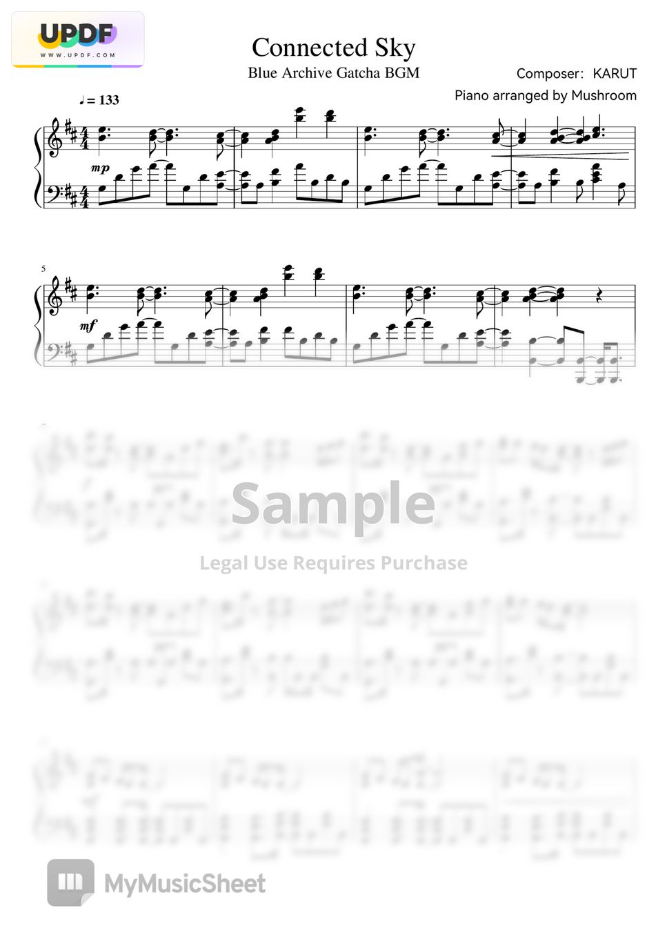 Mitsukiyo - Connected Sky Spartito by Mushroom