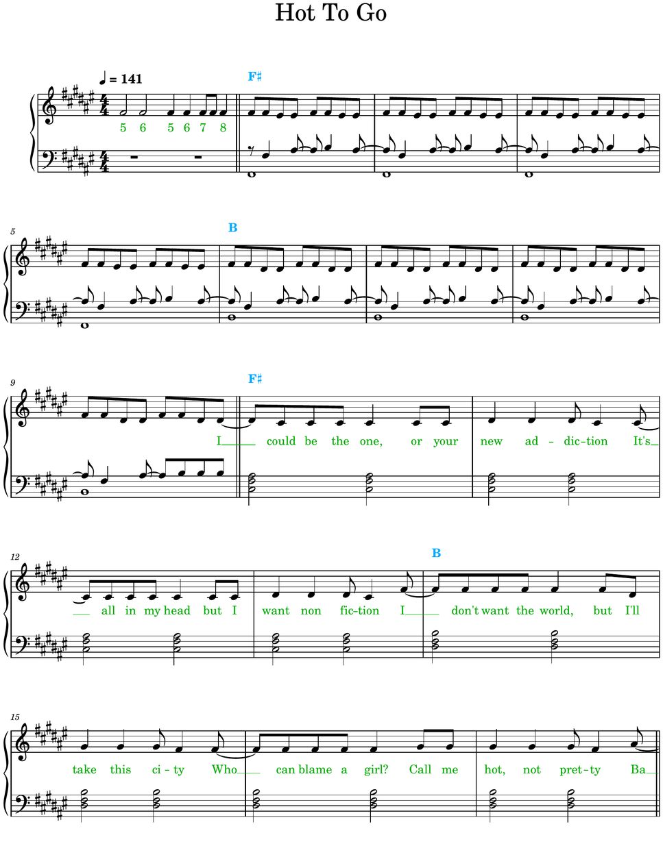 Chappell Roan - Hot To Go (with lyrics) Sheets by Rita B