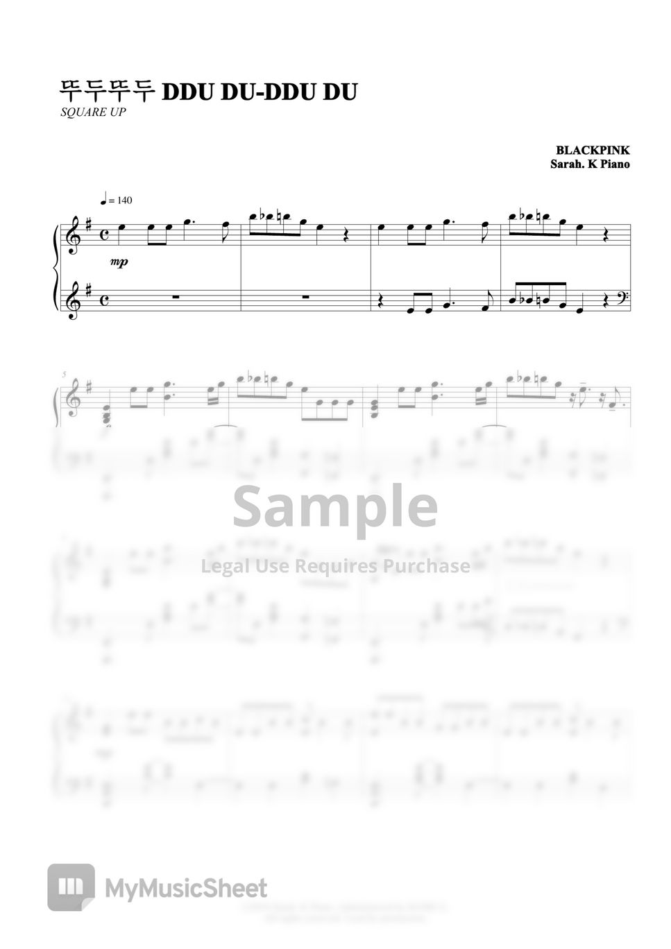 BlackPink - Ddu-Du-Ddu-Du by Sarah.K Piano Sheets