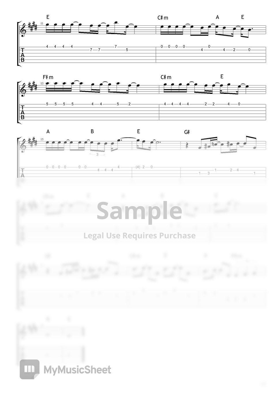 Andrea Boccelli - Vivo per lei Tab + 1staff by Mélodie guitare