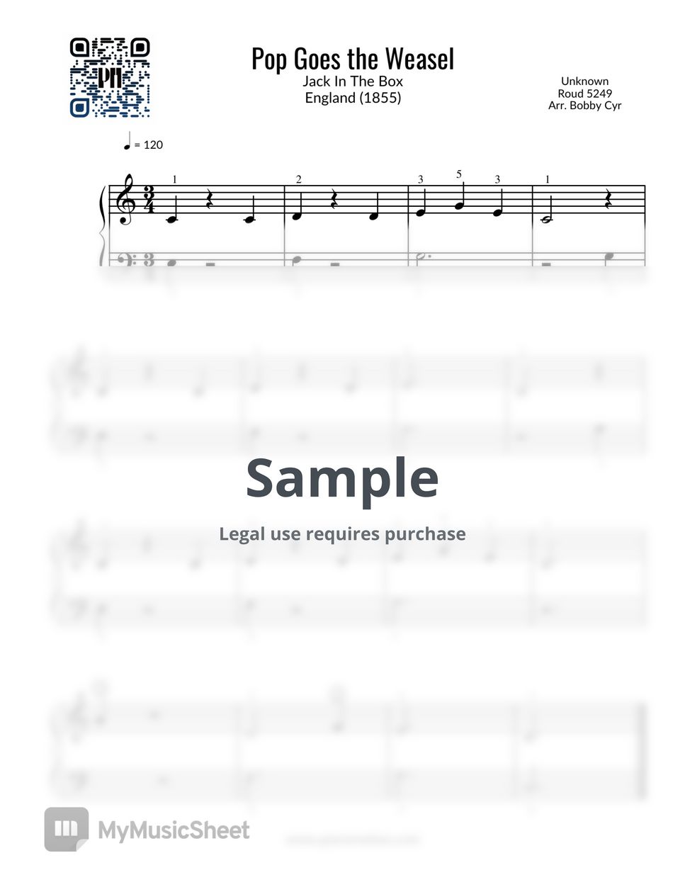 Pop Goes the Weasel - Jack In The Box (Piano Solo) Sheets by Piano Notion