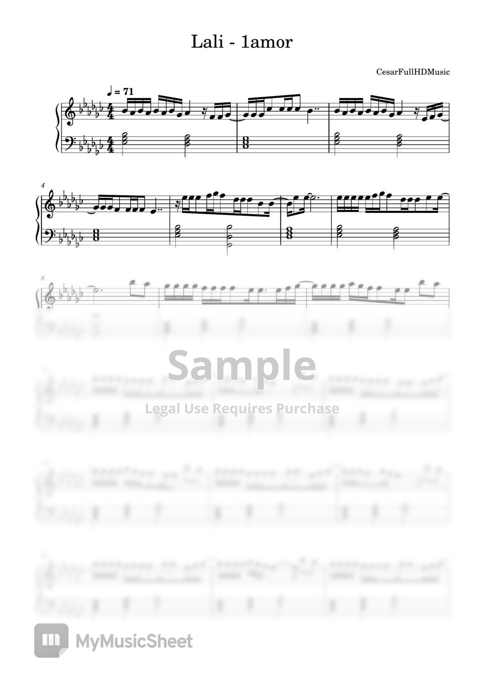 Lali - 1amor Sheet Music