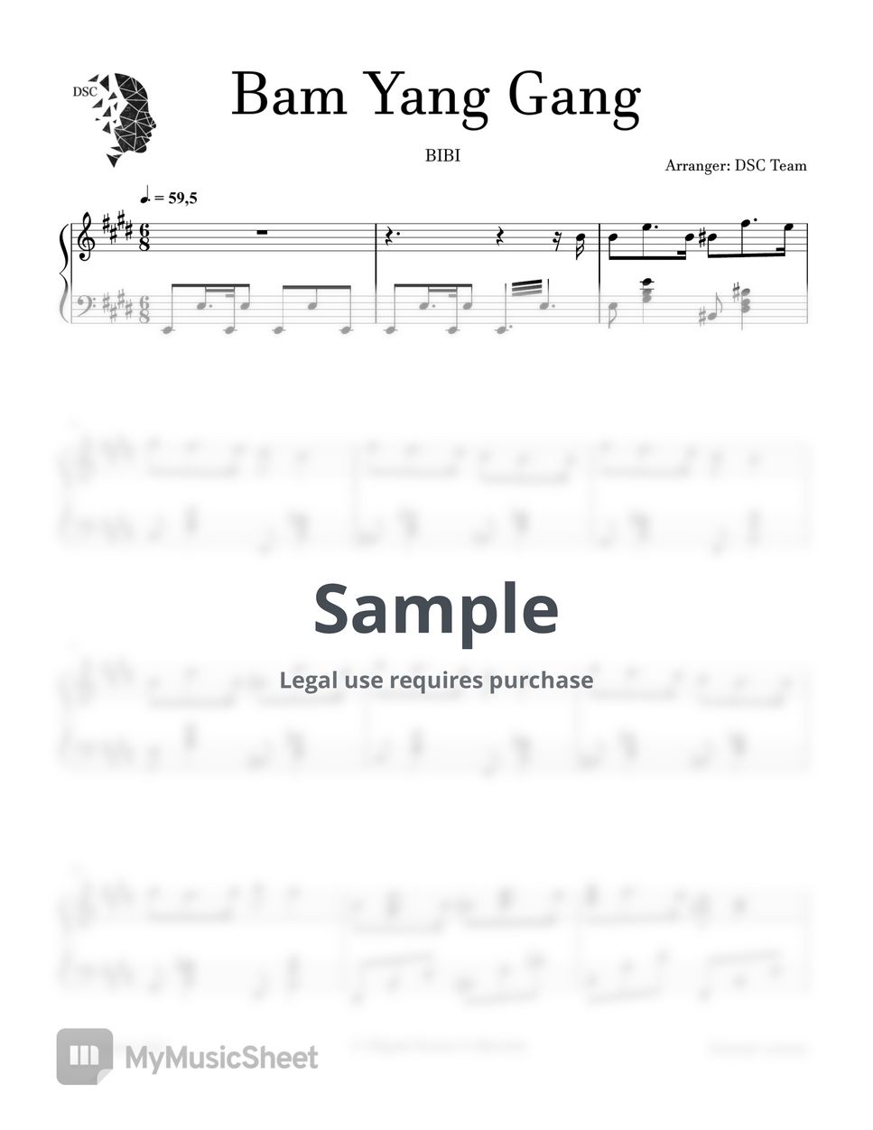 BIBI - Bam Yang Gang Sheets by Digital Scores Collection