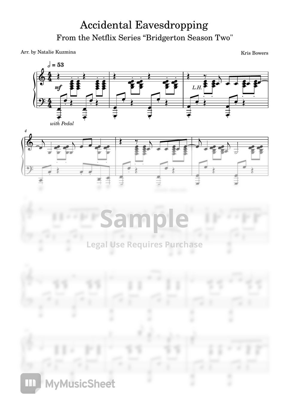 Kris Bowers - Accidental Eavesdropping (Bridgerton Season 2 OST) Sheet ...