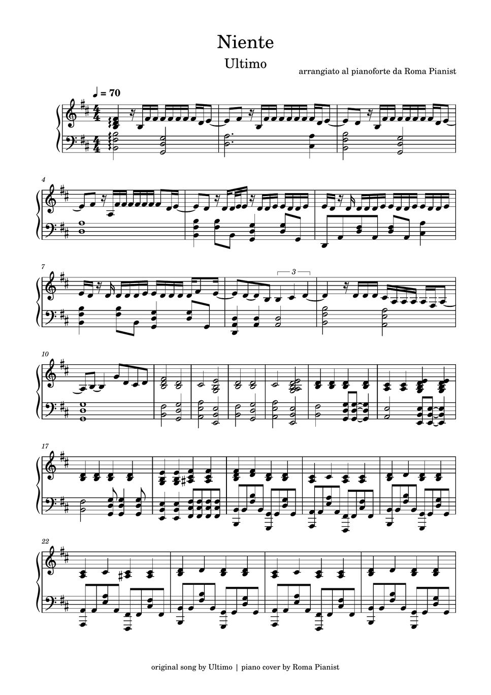 Ultimo - Niente Sheets by Roma Pianist