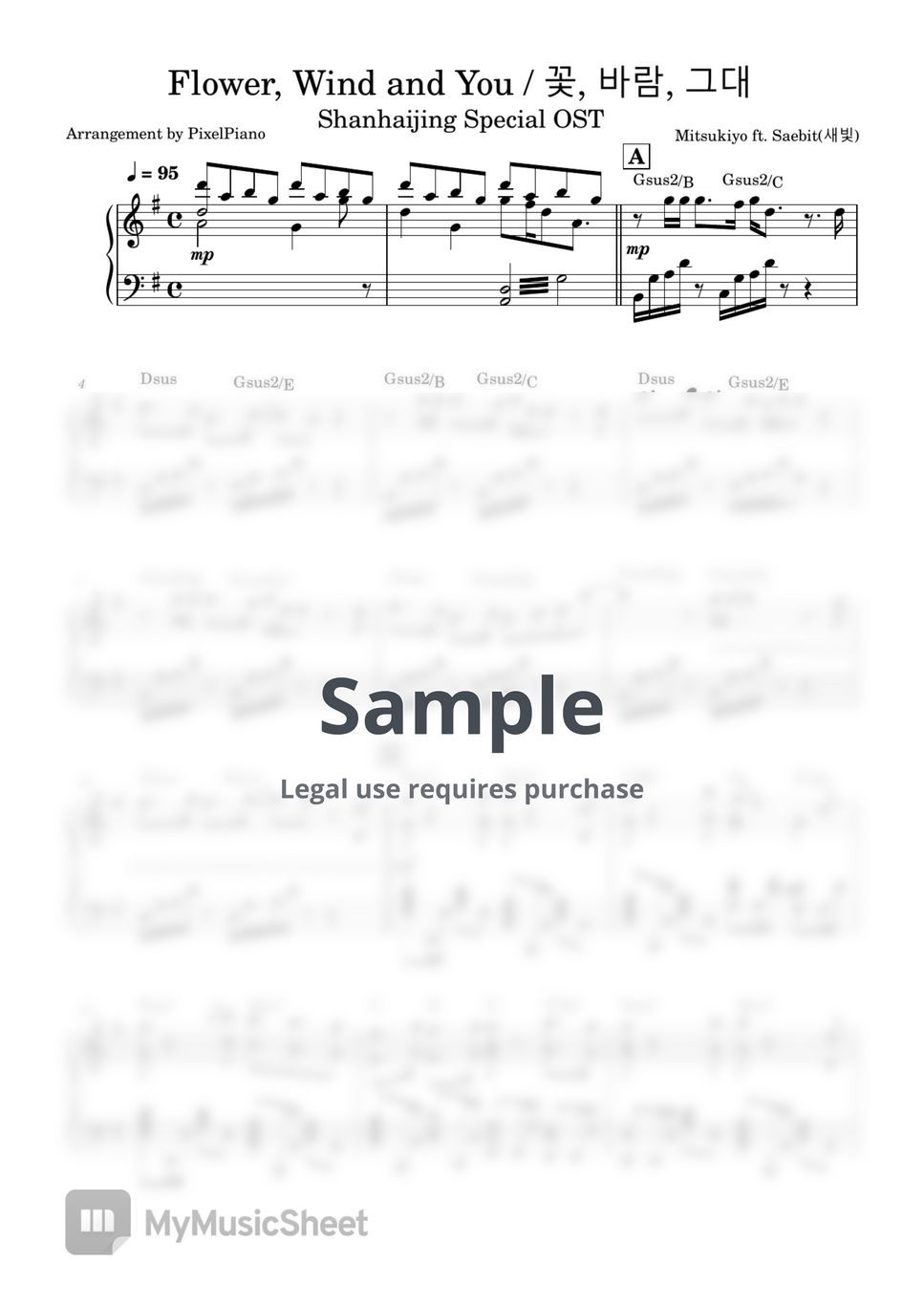 Mitsukiyo - Flower, Wind and You Sheet Music by PixelPiano