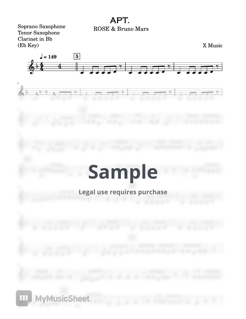 ROSÉ & Bruno Mars - APT. (아파트 /Eb.Bb.F Key/附伴奏連結(With Karaoke Links ...