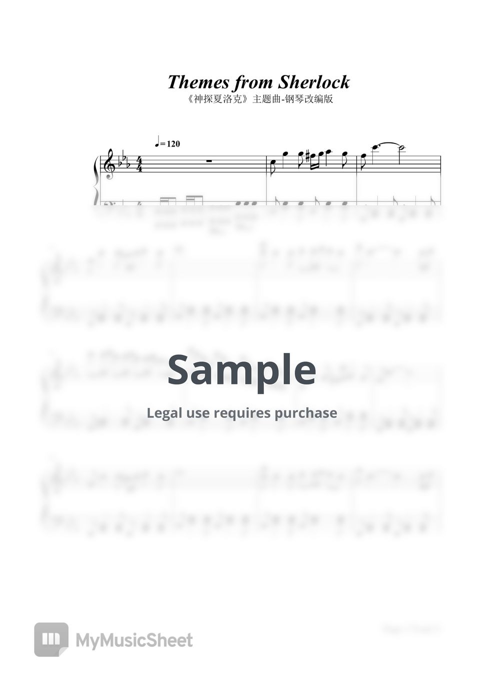 David Arnold and Michael Price - The Theme Song of Sherlock Sheet Music by dogemusic