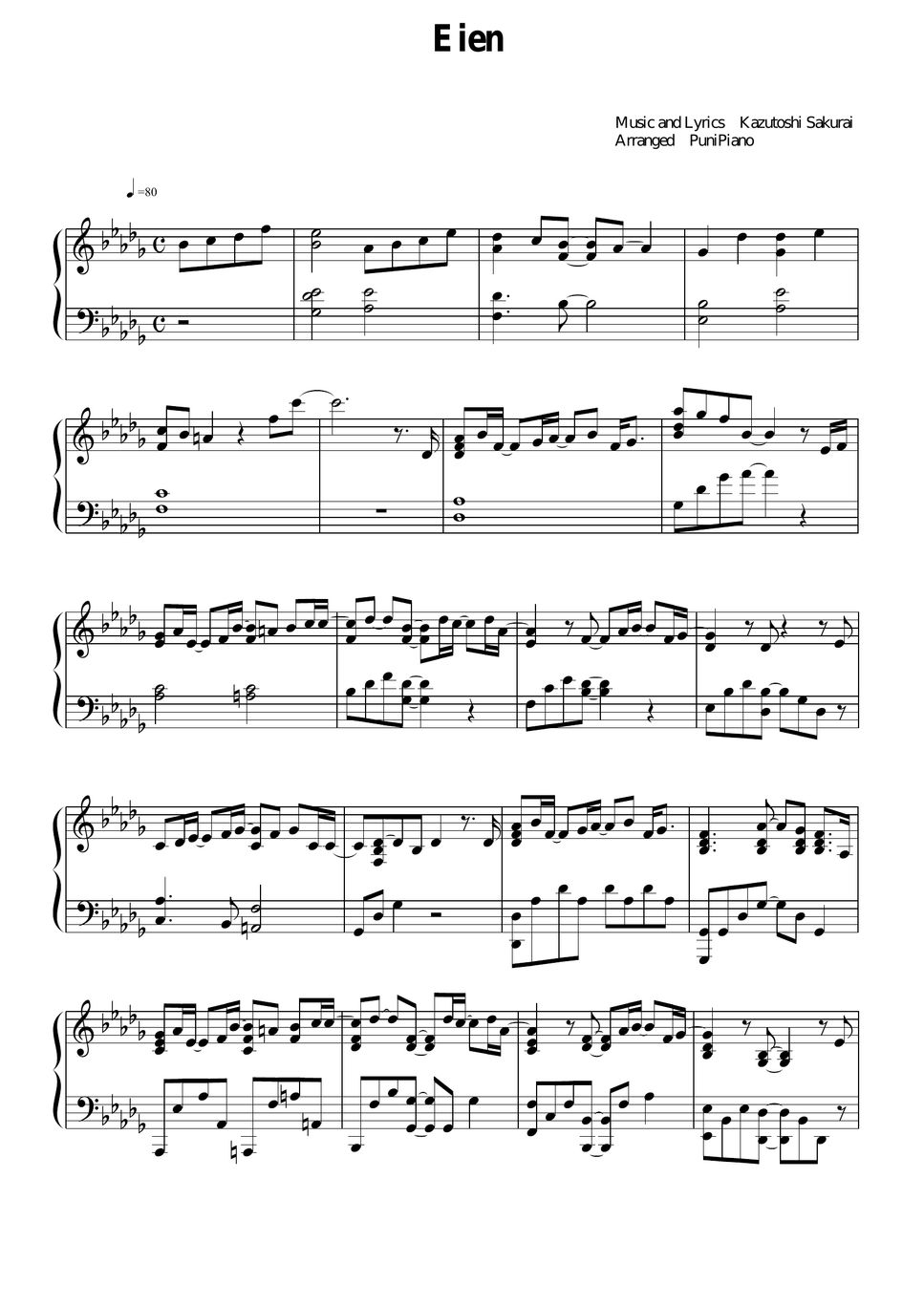 Mr. Children - Eien Sheets by PuniPiano