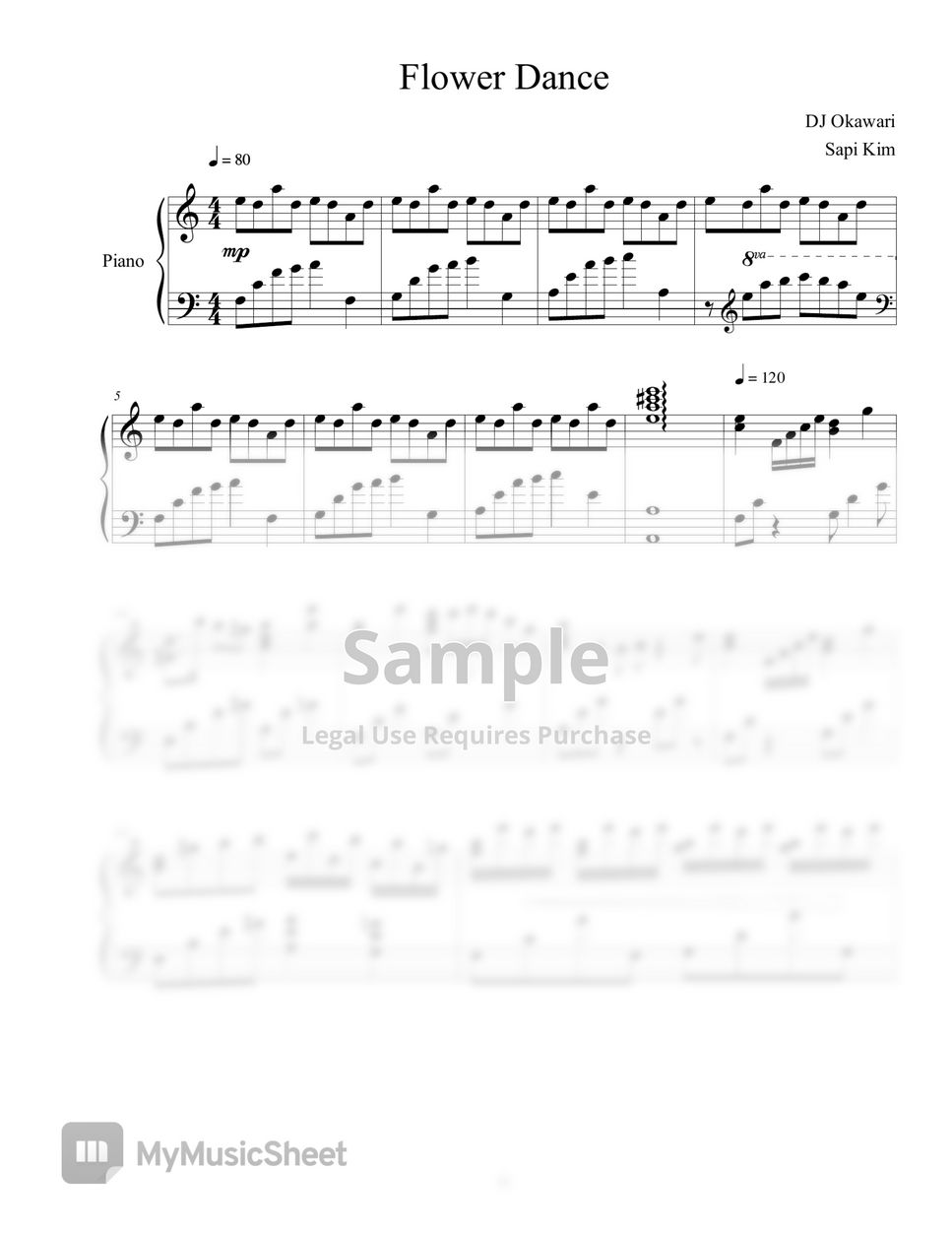 DJ Okawari - Flower Dance Partitura by Sapi Kim