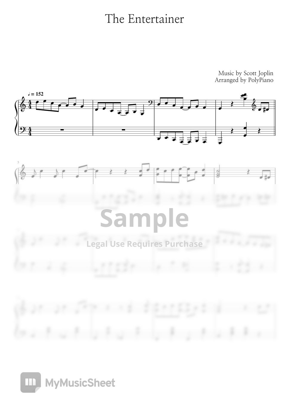 Scott Joplin - The Entertainer Sheet Music by POLYPiano