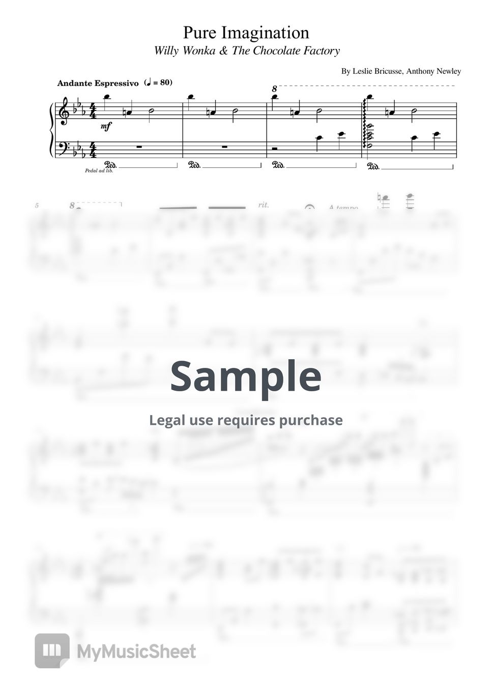 By Leslie Bricusse, Anthony Newley - Pure Imagination ((from Willy Wonka & The Chocolate Factory ...