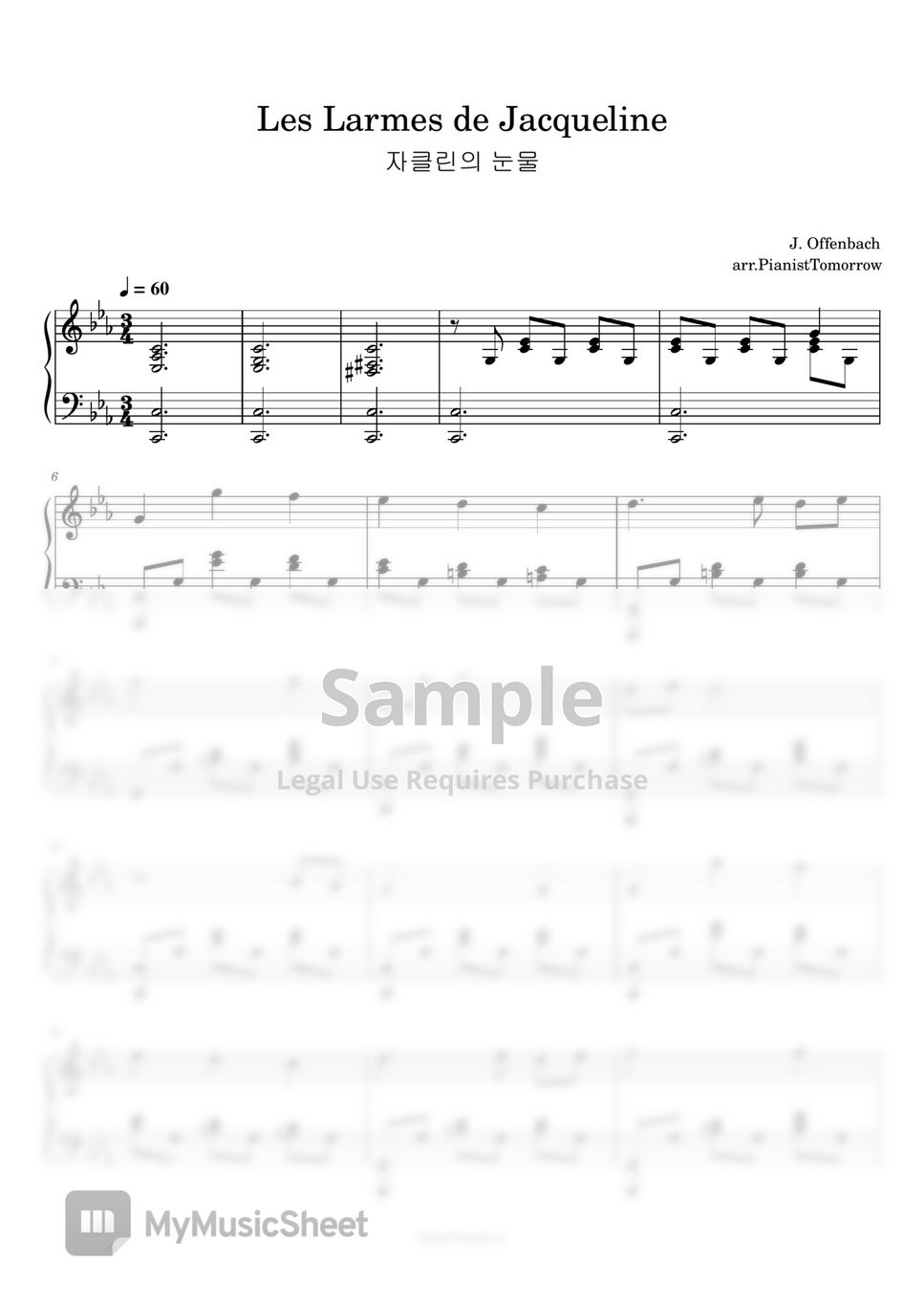 Offenbach - Les Larmes de Jacqueline (자클린의 눈물) (Jacqueline's Tears ...