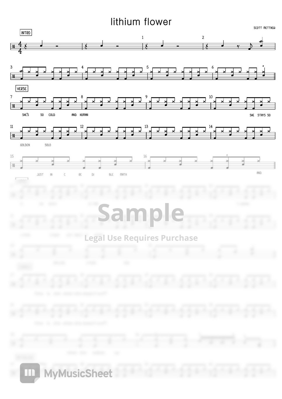 scott matthew - lithium flower (공각 기동대 ost) Sheets by ani drum