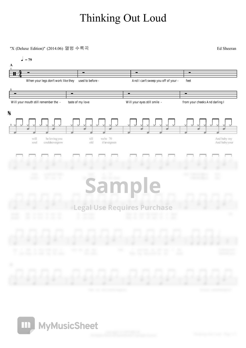 Ed Sheeran - Thinking Out Loud Sheets by COPYDRUM