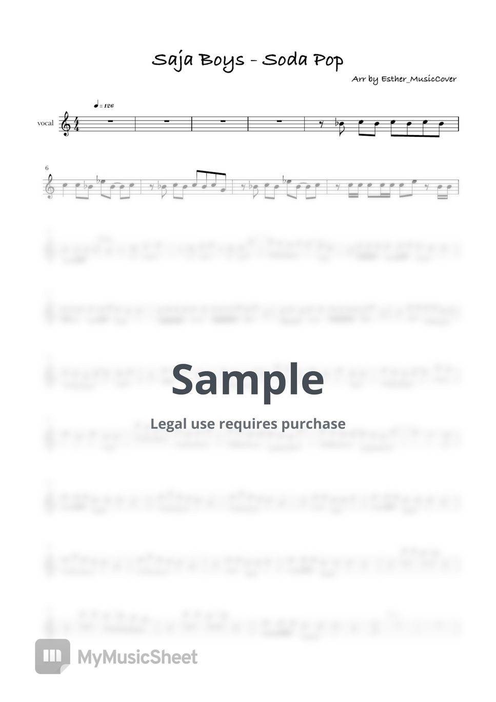 Saja Boys - Soda Pop Sheet Music by Esther_MusicCover