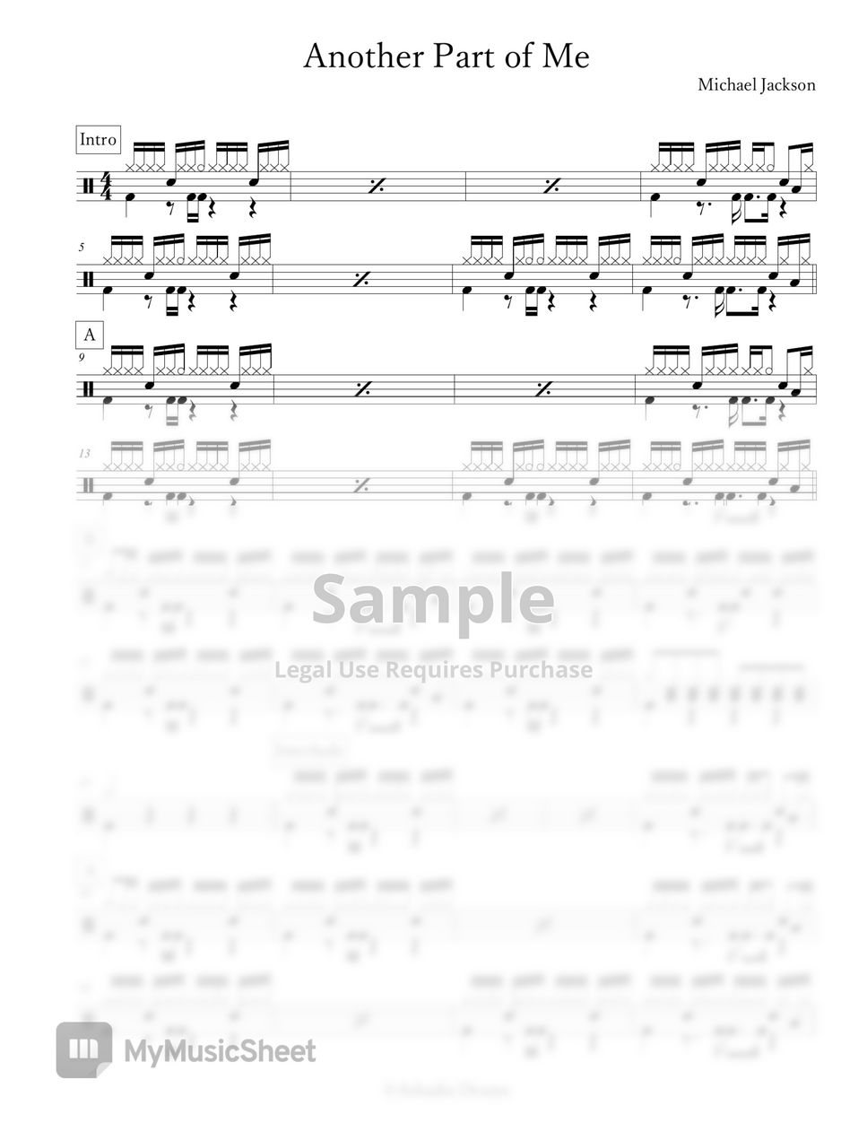 Michael Jackson - Another Part of Me Sheets by Arkadia Drums