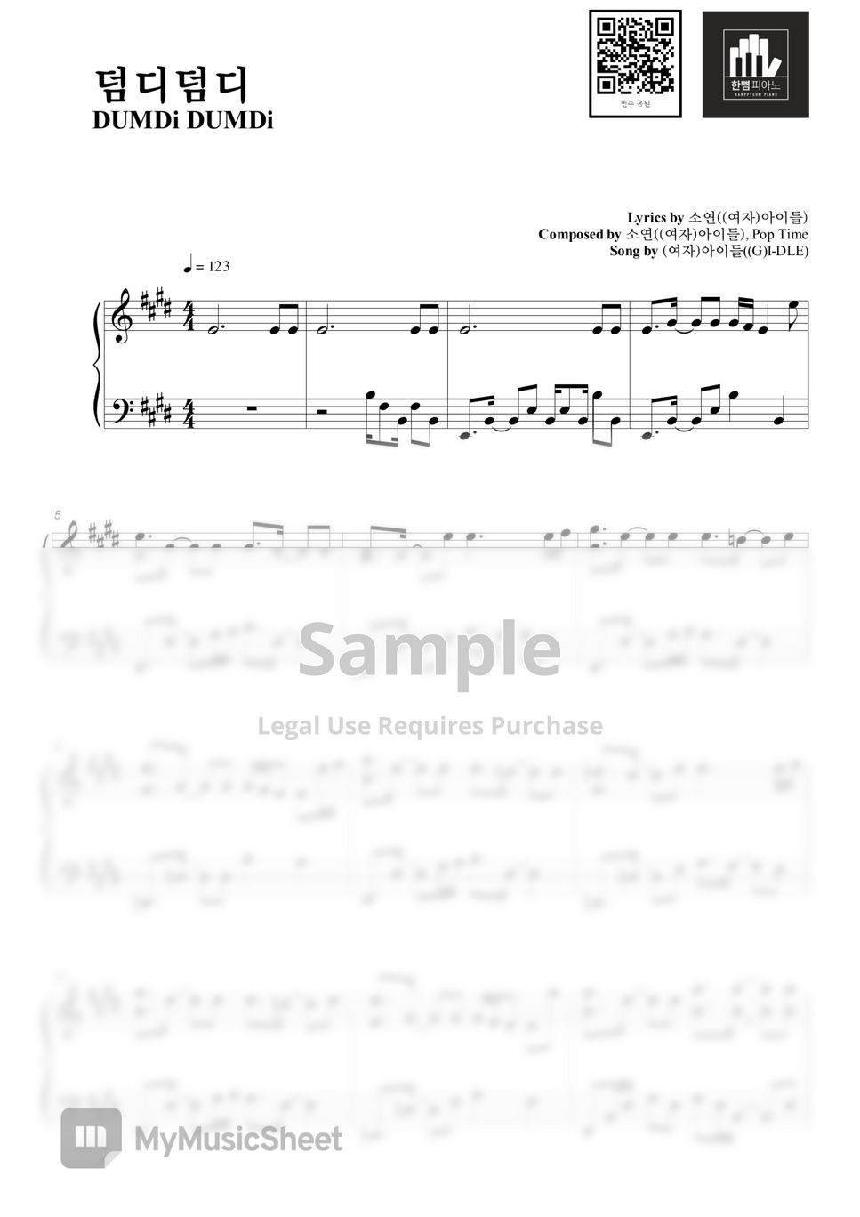 (G)I-DLE - DUMDi DUMDi Sheets by HANPPYEOMPIANO