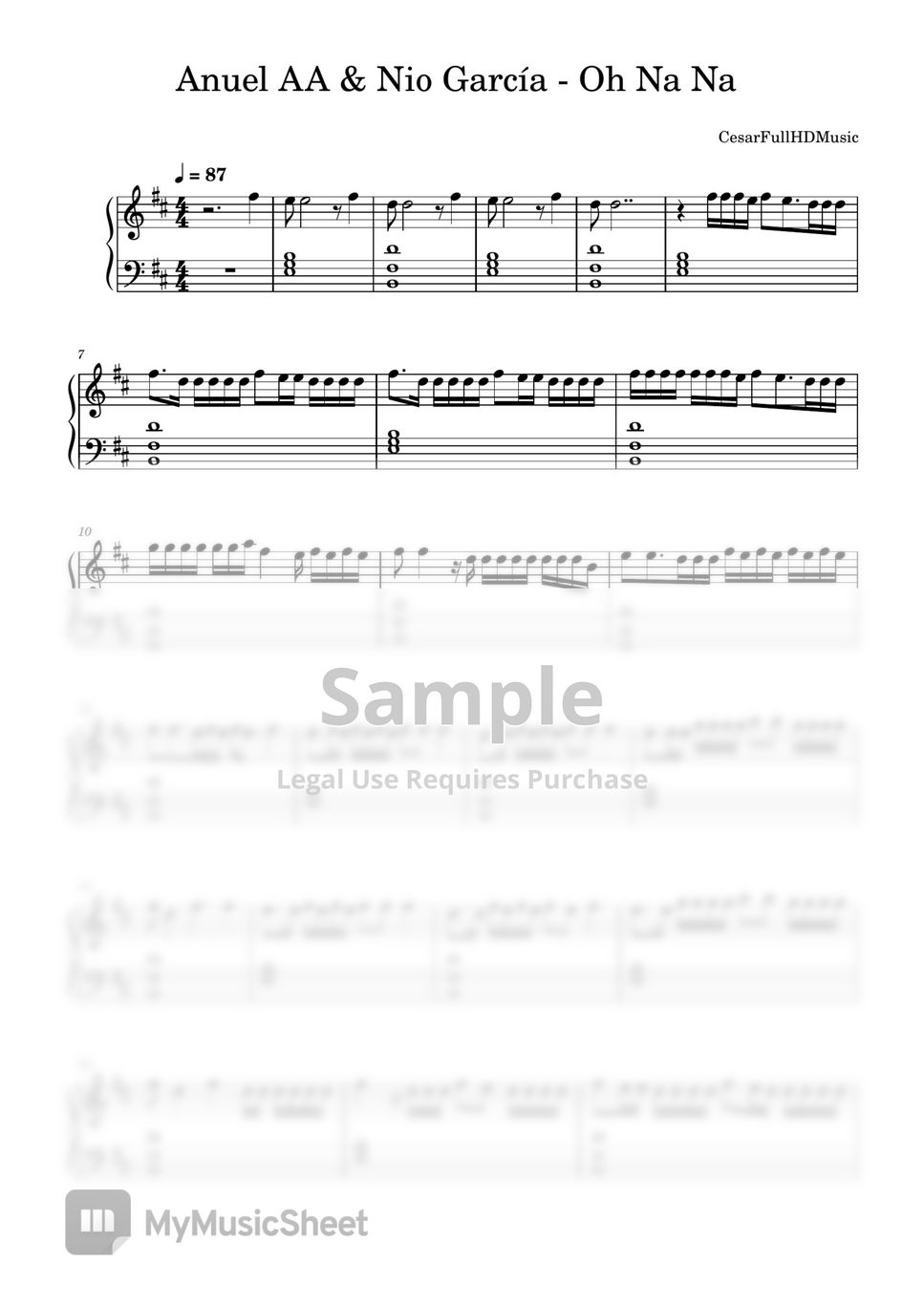 Anuel AA & Nio García - Oh Na Na Sheets