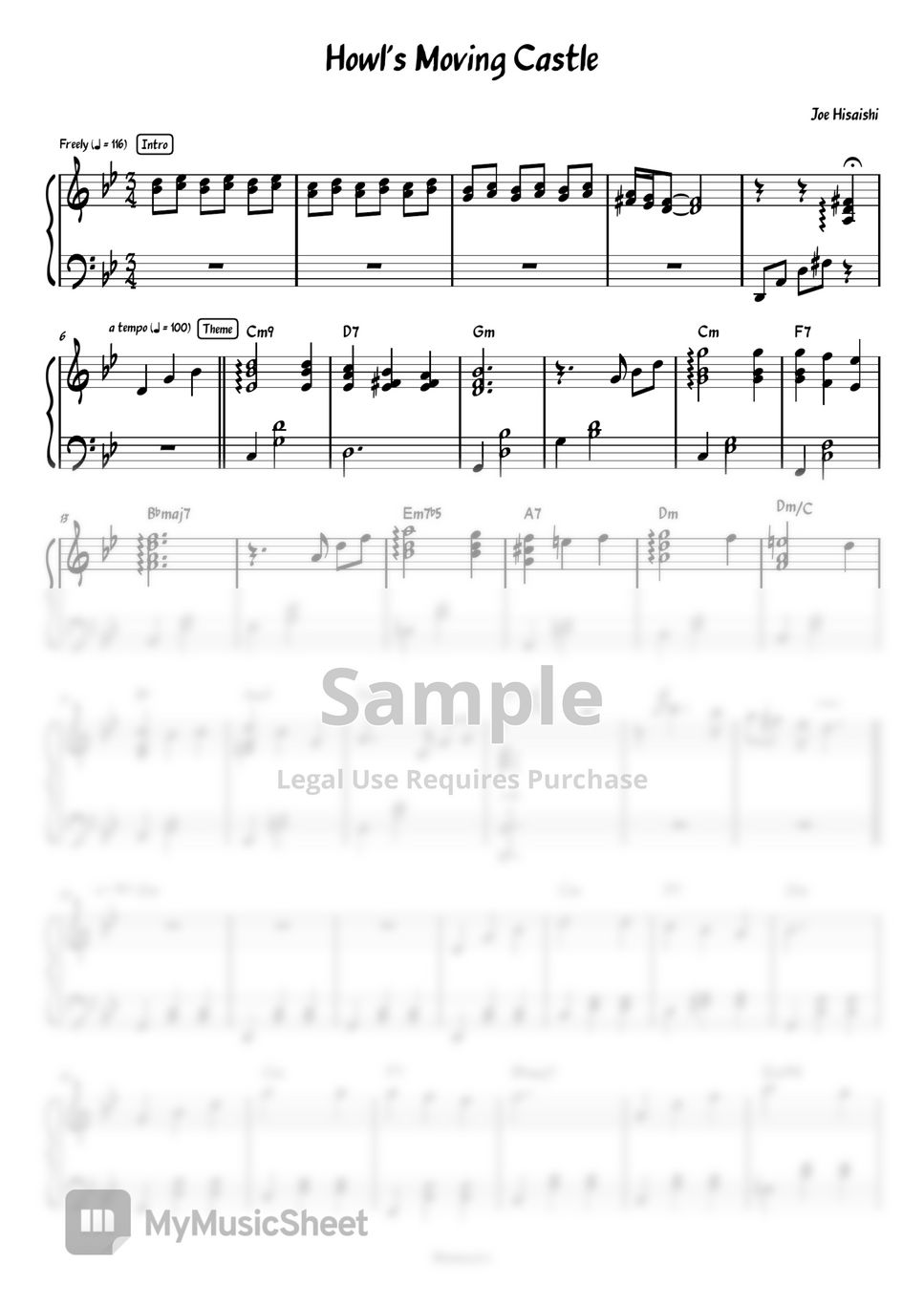 Joe Hisaishi Merry Go Round Of Life Howls Moving Castle Sheets By