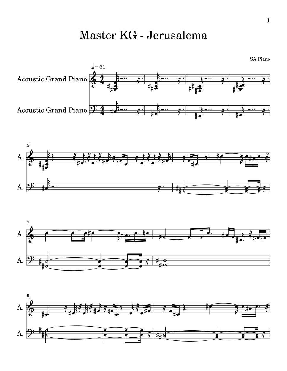 Master KG - Jerusalema (PIANO SHEET) Sheets by SA Piano