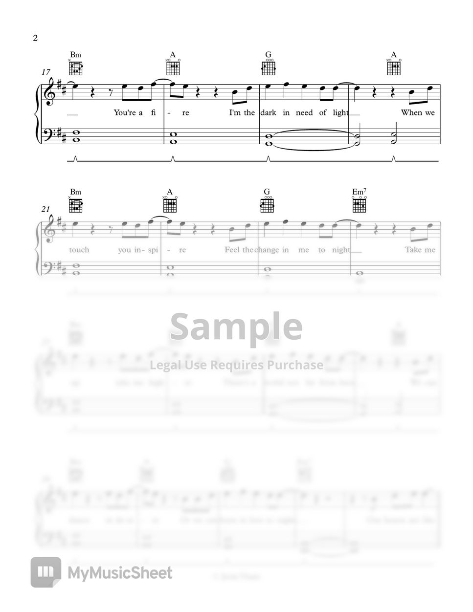 Kygo ft. Conrad Sewell - Firestone 악보 by Javin Tham