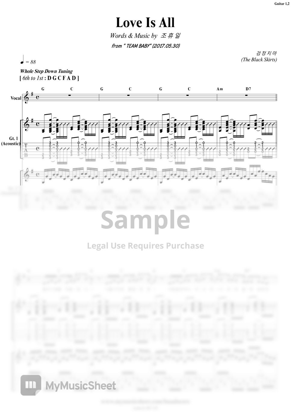 The Black Skirts - Love Is All | Band Score Hoja