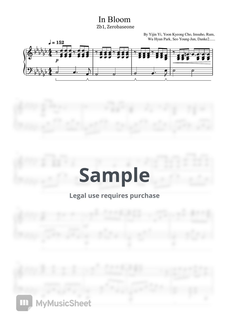 Zerobaseone - In Bloom (Zb1, Zerobaseone - For Piano Solo) Sheets by poon