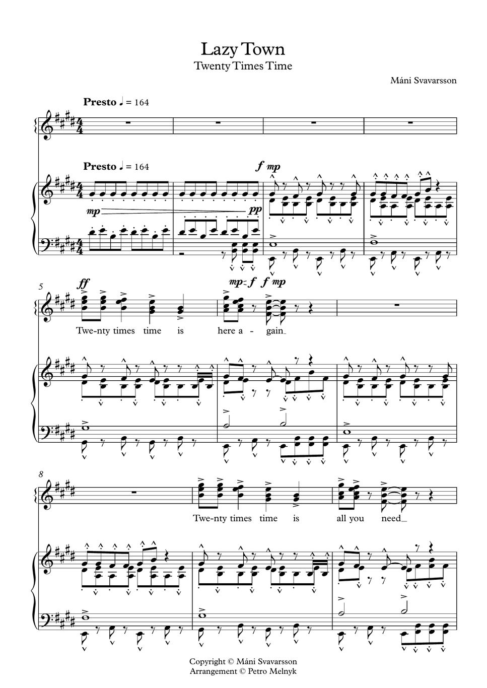 Twenty Times Time - LazyTown Sheet by Petro Melnyk