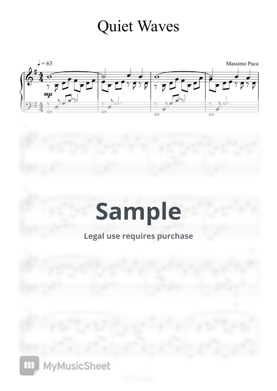 Massimo Puca - Quiet Waves 악보