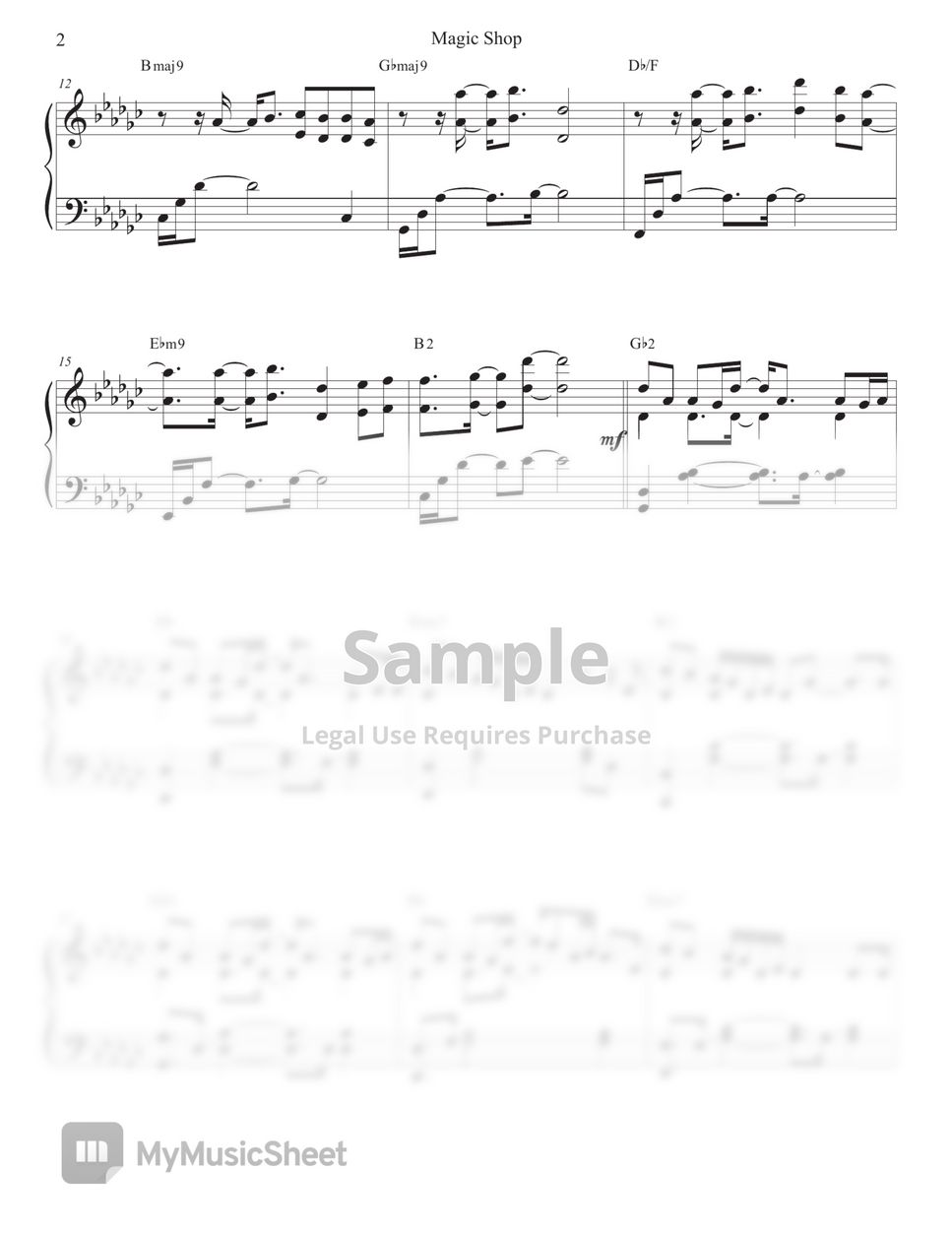 Magic Shop - BTS (방탄소년단) Piano 악보