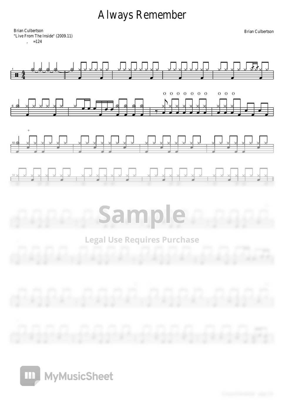 Brian Culbertson - Always Remember 楽譜 by COPYDRUM