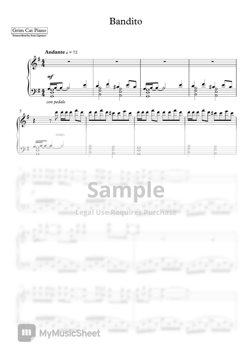 twenty one pilots - Bandito Sheets by Grim Cat Piano