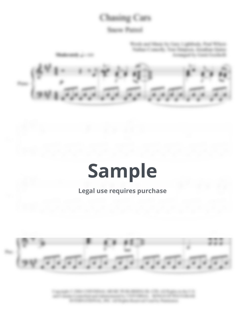 Snow Patrol - Chasing Cars Sheet Music by Genti Guxholli