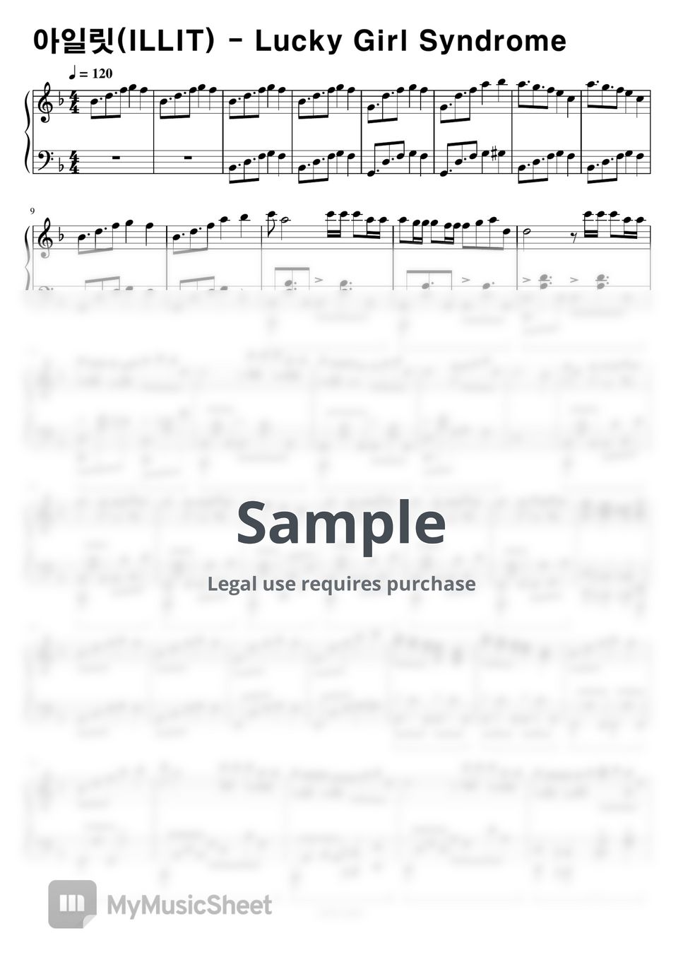 아일릿(ILLIT) - Lucky Girl Syndrome Sheet Music by bvibvi piano