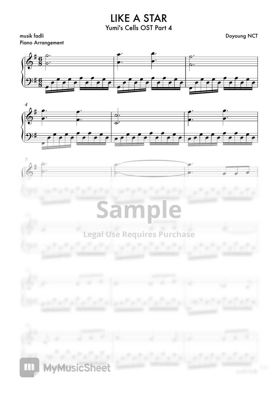 Doyoung - Like A Star Sheet Music by musik fadli