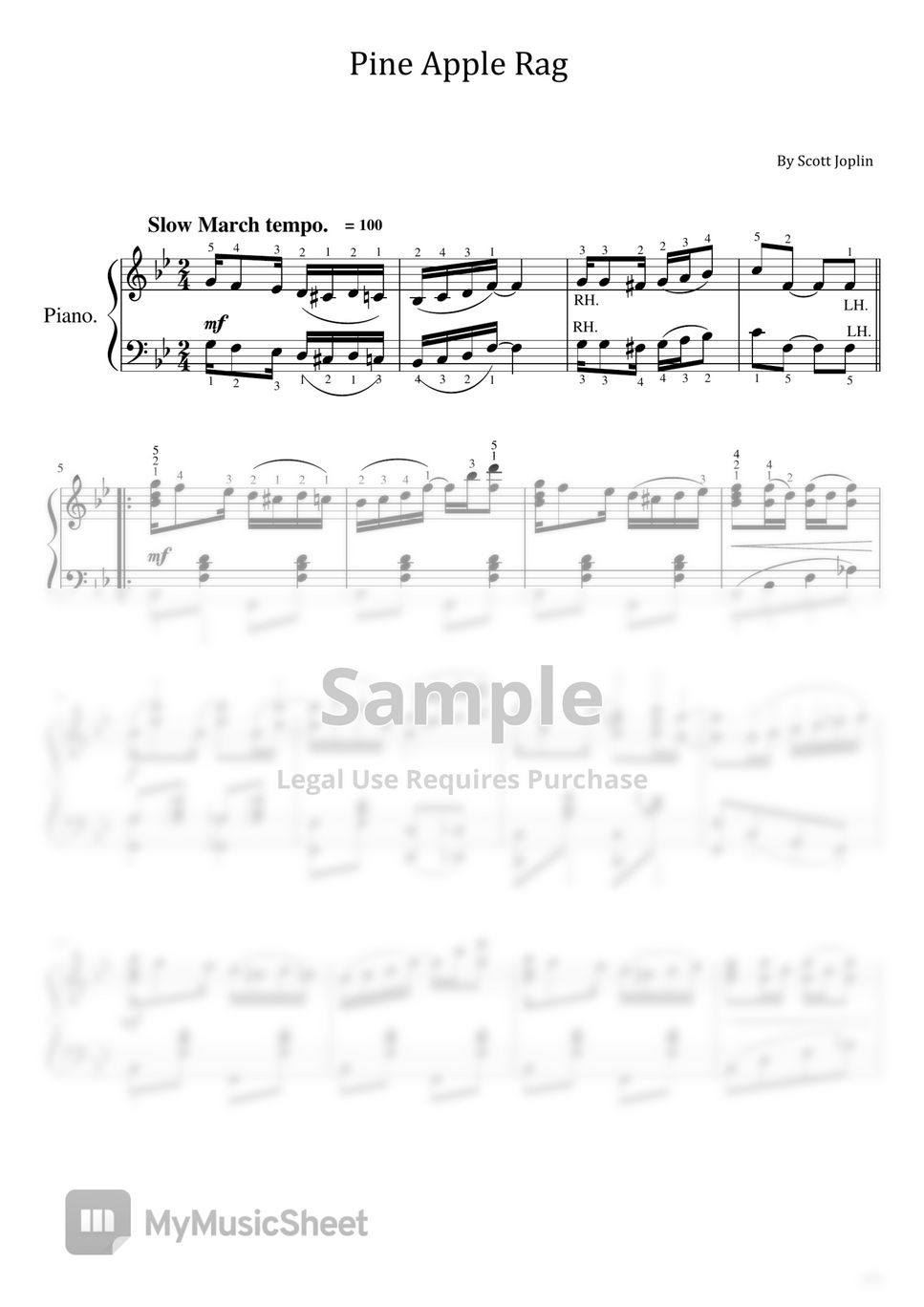 Scott Joplin - Pine Apple Rag (For Piano Solo - Original With Fingered ...