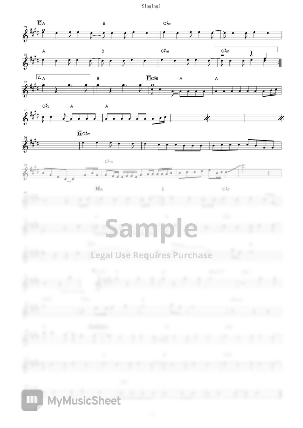 Ho-kago Tea Time - Singing! (K-ON! The Movie / in Eb) Sheets by muta-sax