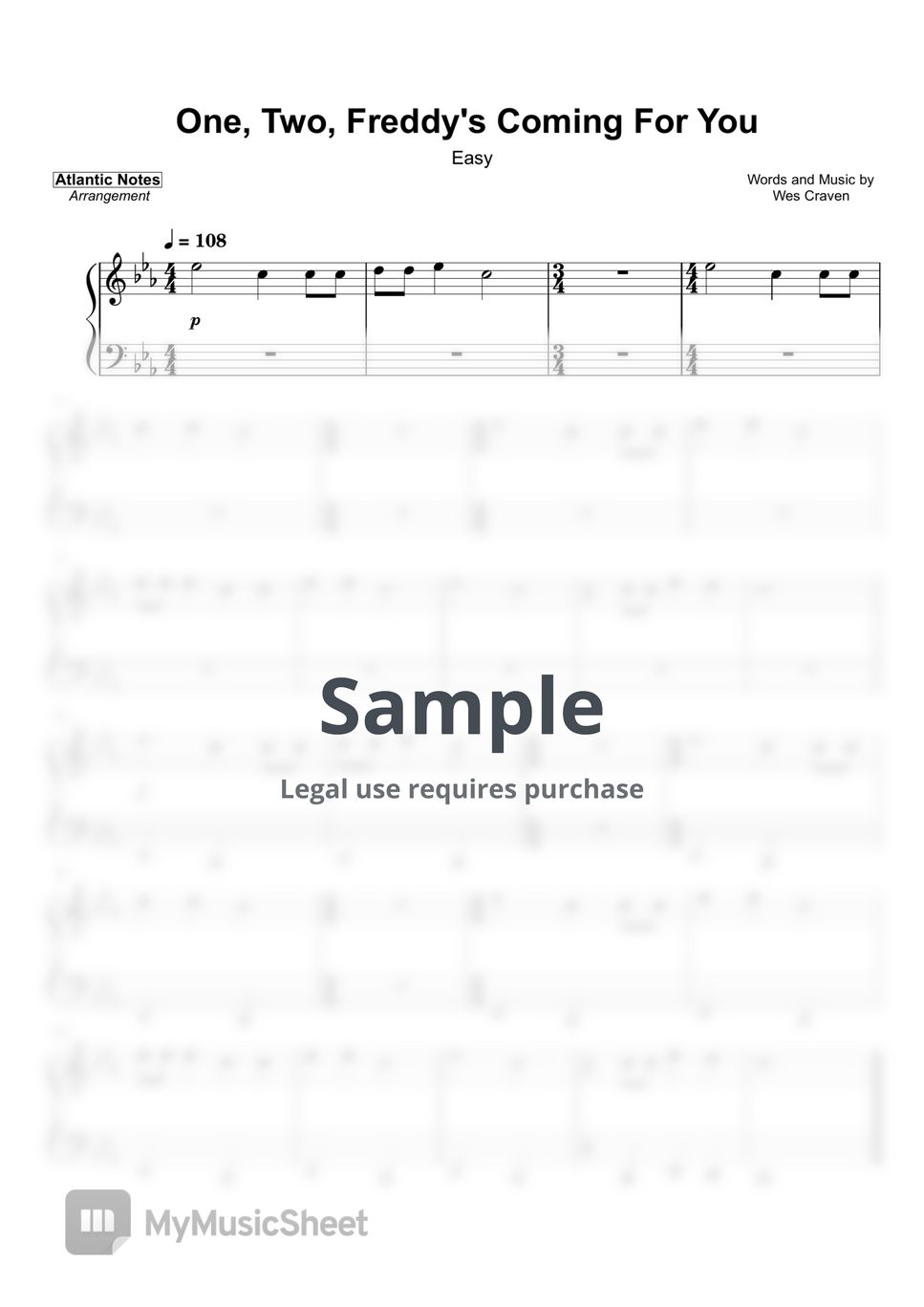 A Nightmare on Elm Street - One, Two, Freddy's Coming For You Sheet ...