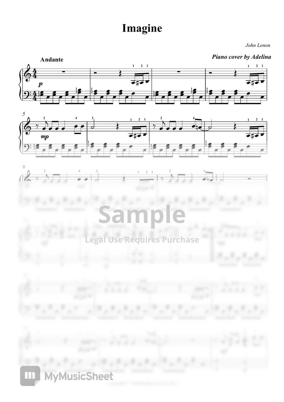 Imagine John Lennon Sheet Music