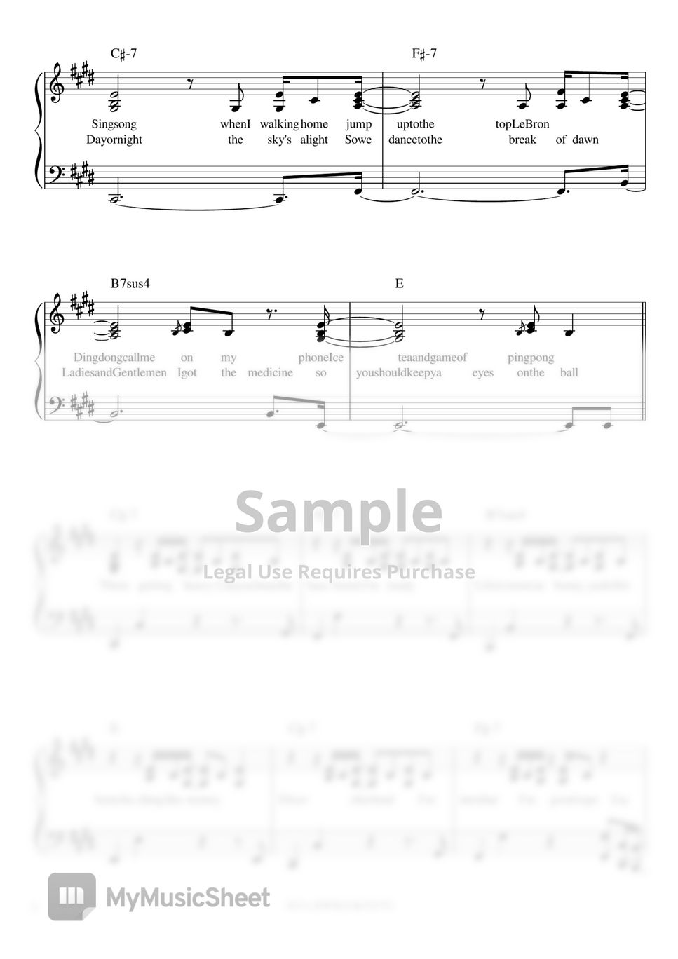 Bts 방탄소년단 Dynamite 반주악보 악보 By 피아노정류장