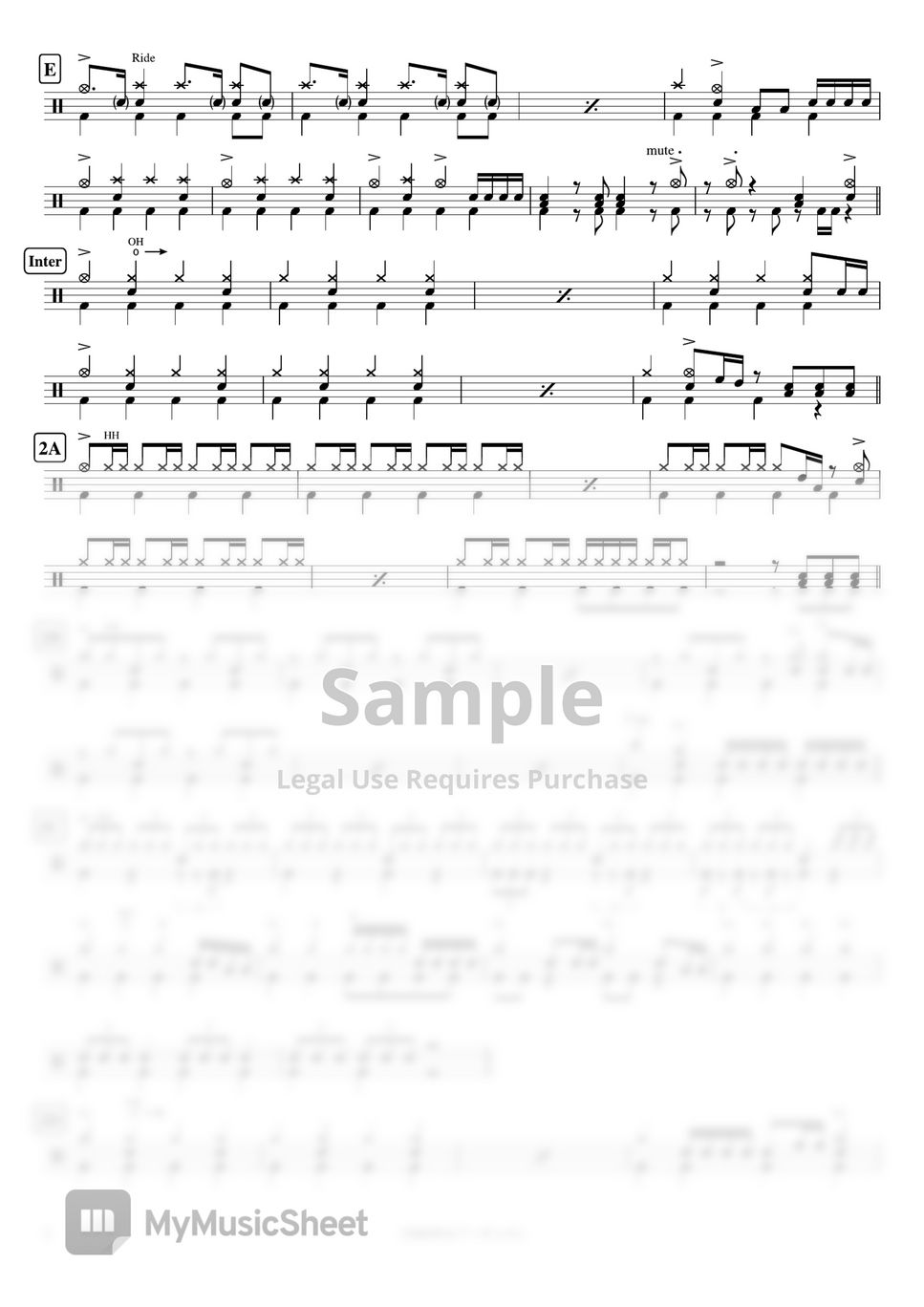 ado - USSEWA (うっせぇわ) Spartito by Cookai's J-pop Drum sheet music!!!