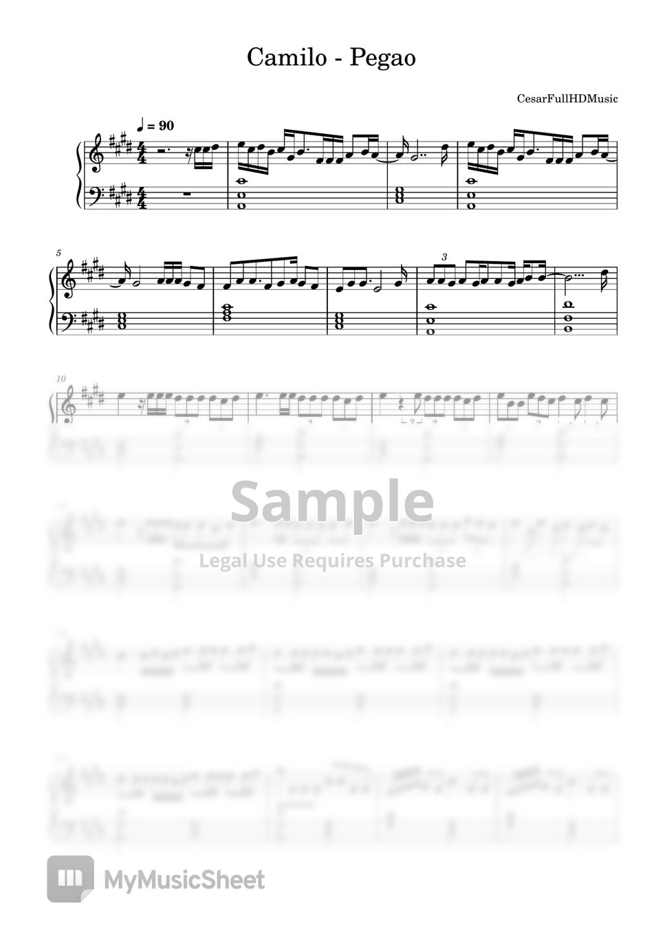 Camilo - Pegao Sheets