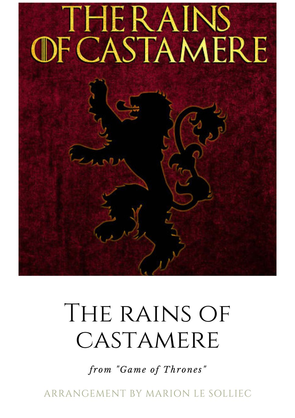 Game of Thrones - The Rains of Castamere Partition musicale by Marion ...