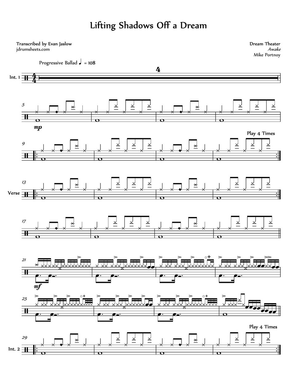 Dream Theater - Lifting Shadows Off a Dream Sheets by Evan Jaslow