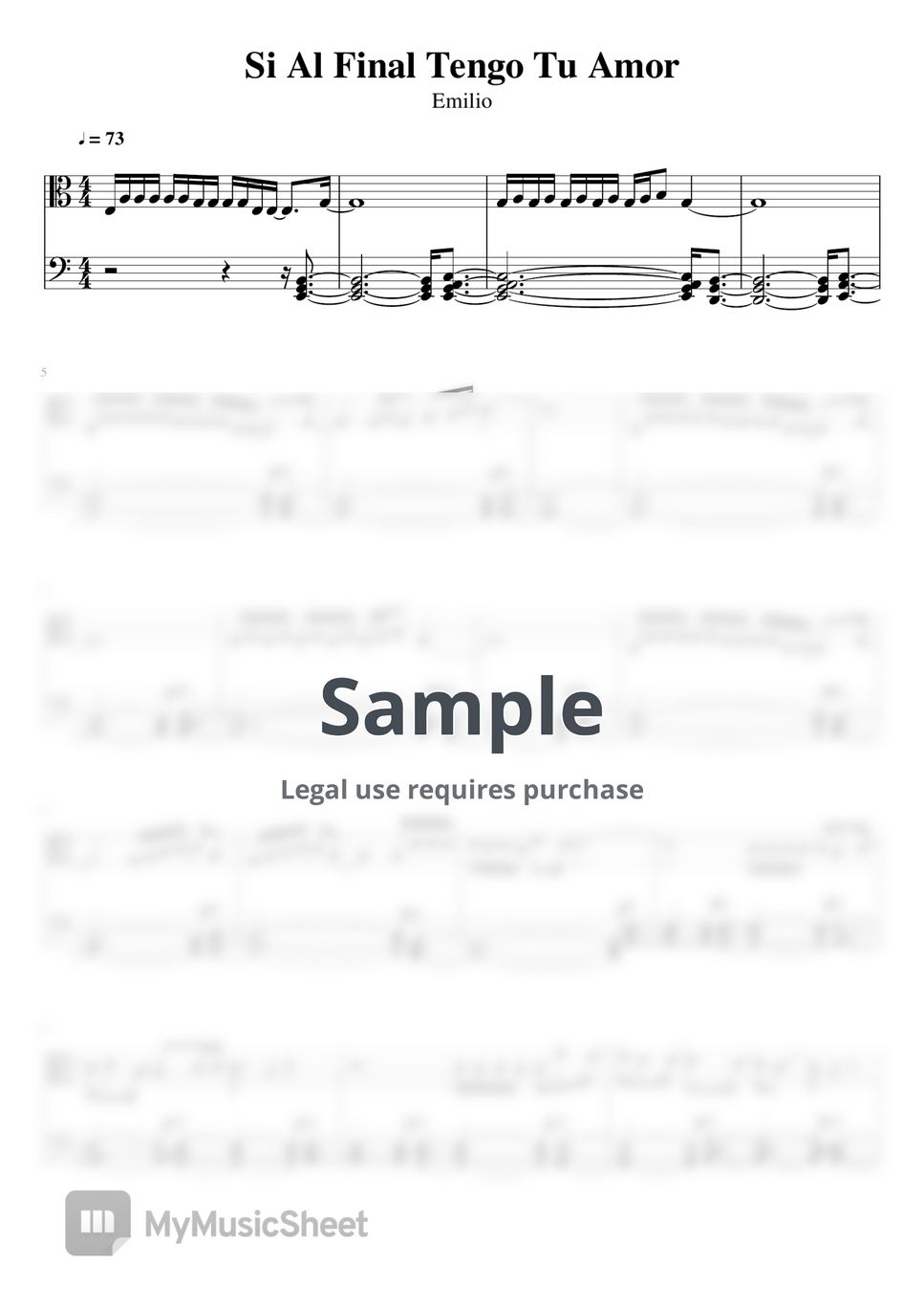 Emilio - Si al Final Tengo Tu Amor Sheets by Eskander Aceval