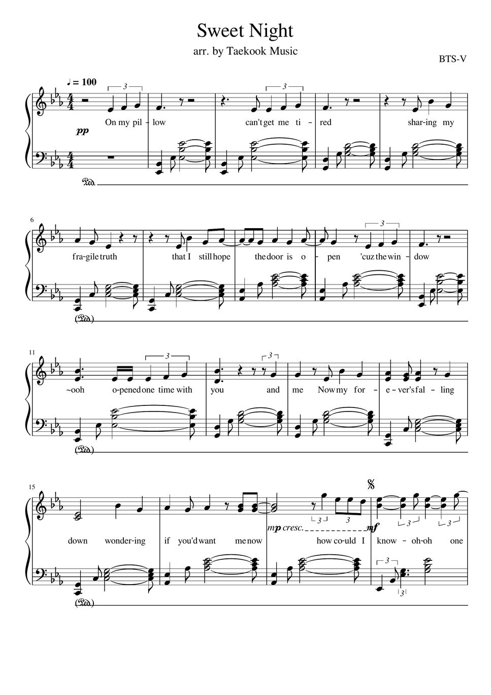 BTS - Sweet Night Sheets by TK Music