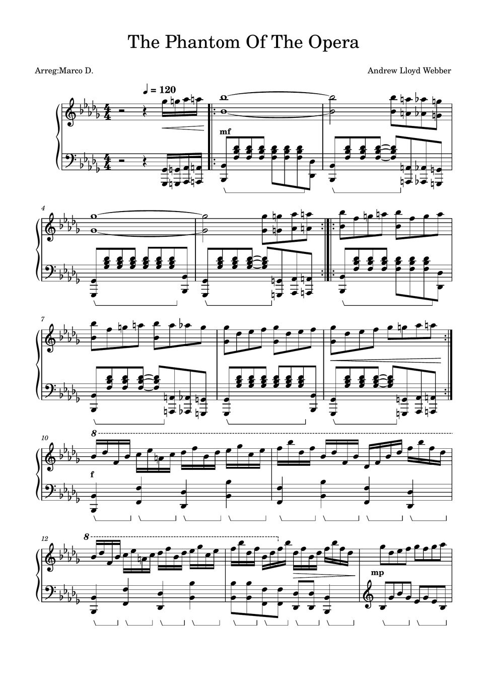 Andrew Lloyd Webber - The Phantom Of The Opera Sheet by Marco D.